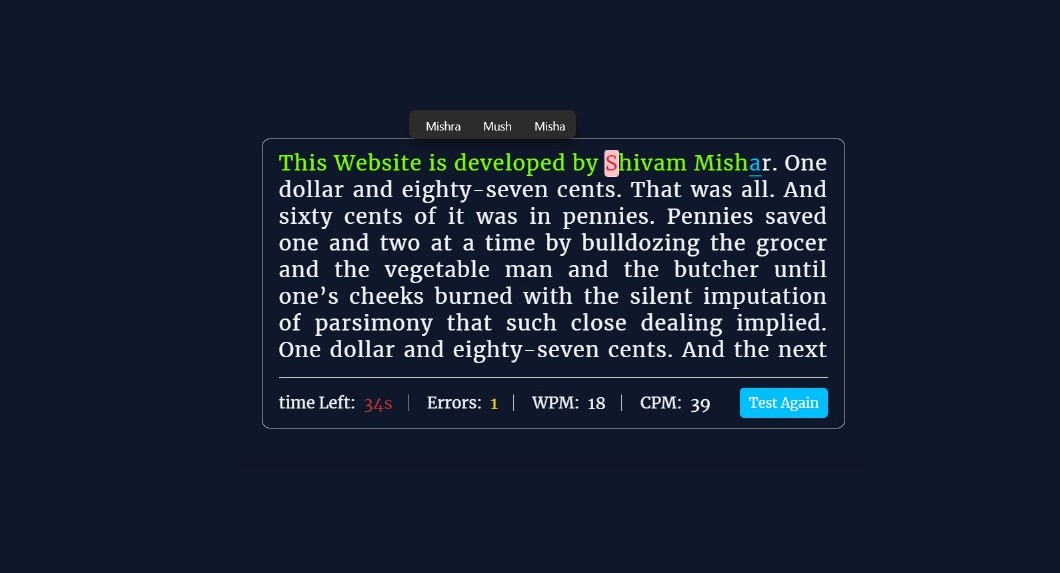 Portfolio | Shivam Mishra